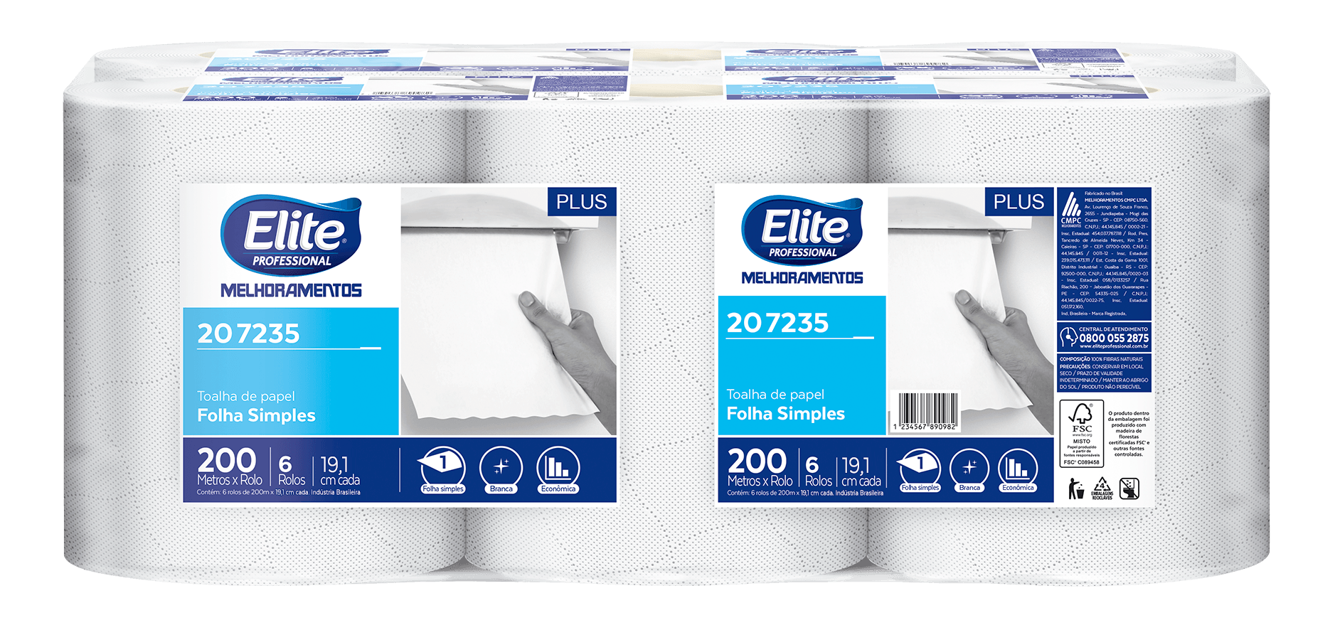 Papel Toalha Rolo Eltie Folha Simples 6 Rolos 200 Metros - Loja Softys