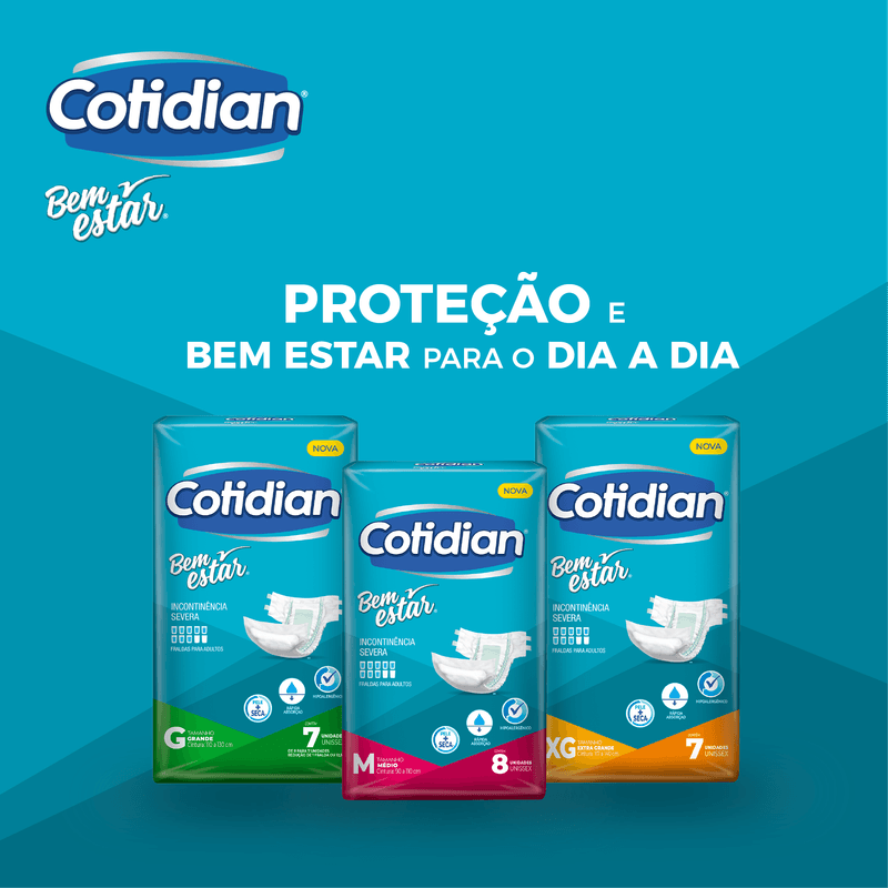 FRALDA COTIDIAN BEM ESTAR XG 7 UNIDS - Loja Softys