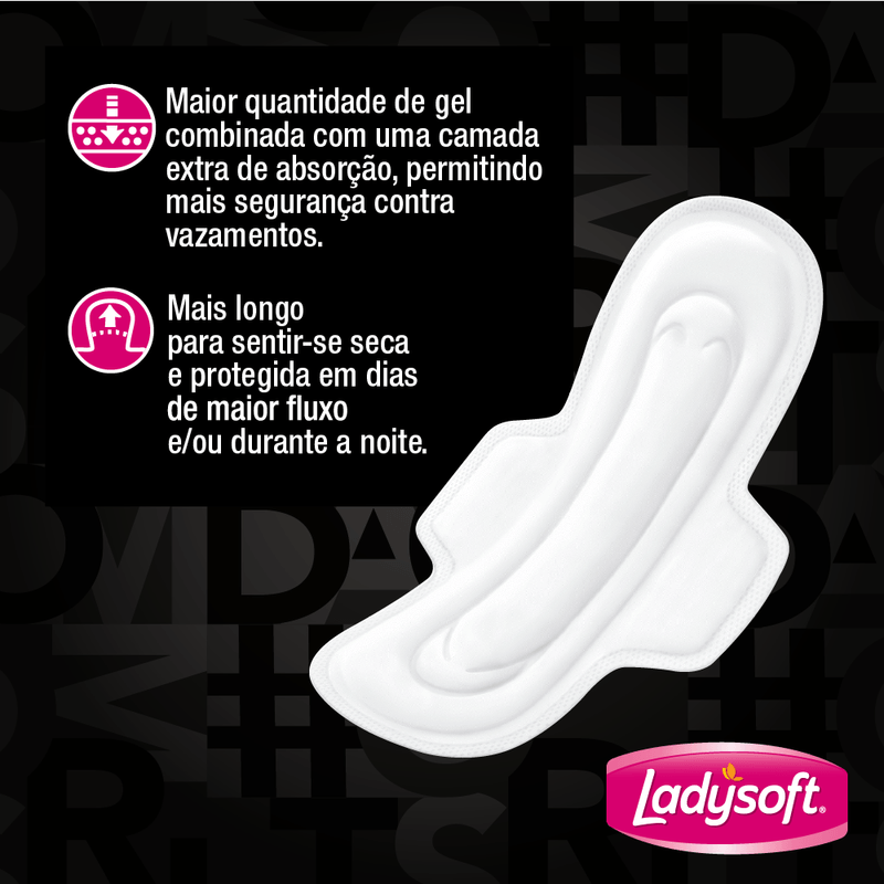 Absorvente Ladysoft Noturno Suave com Abas 16 Unidadades - Loja Softys