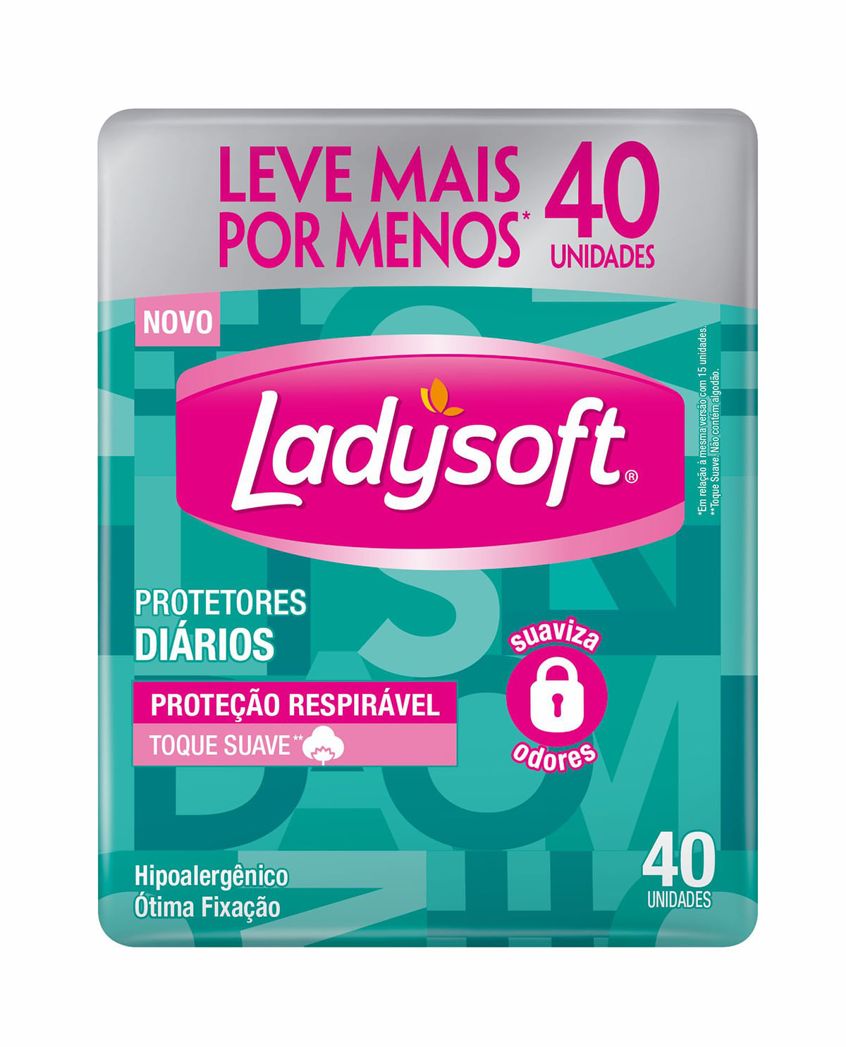 Kit 5 Protetor Diario Ladysoft Respiravel 40 Unidades - Loja Softys